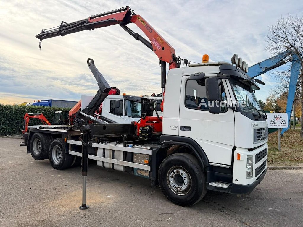 Volvo FM 400 6x2 HOOKLIFT + CRANE PALFINGER PK 15500 B (2x) - 5/6 F - kamion rol kiper