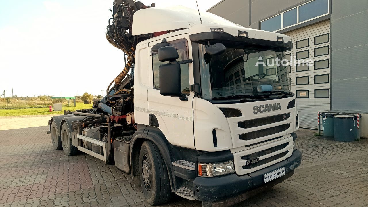Scania P410 6x2 hook lift+ Z type crane kamion rol kiper