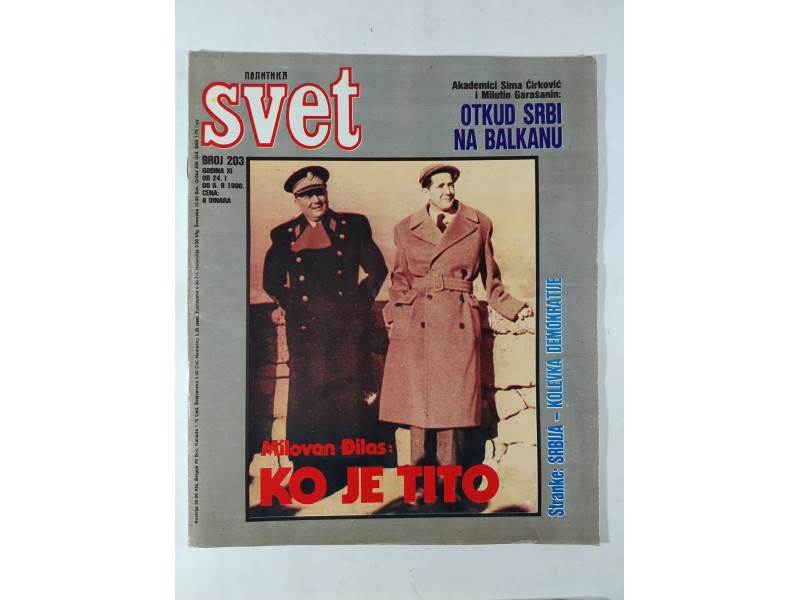 Politika Svet br. 203 1990 (Milovan Djilas)