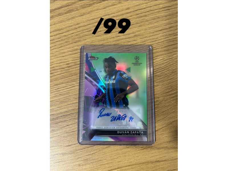 Topps Finest - Duvan Zapata Atalanta Autogram numerisan