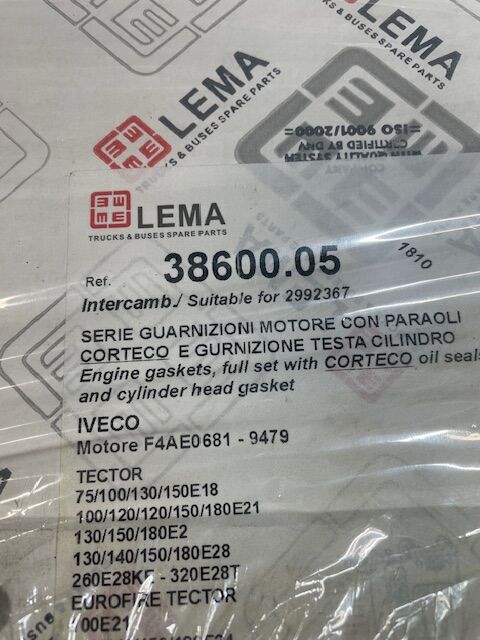 Komplekt prokladok IVECO 2992366,2992367 za IVECO TECTOR 75E18-150E18,150E28 kamiona