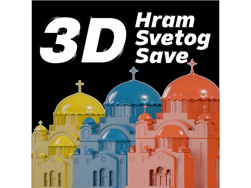 3D HRAM MODEL - Hram Svetog Save - STL za Štampu!