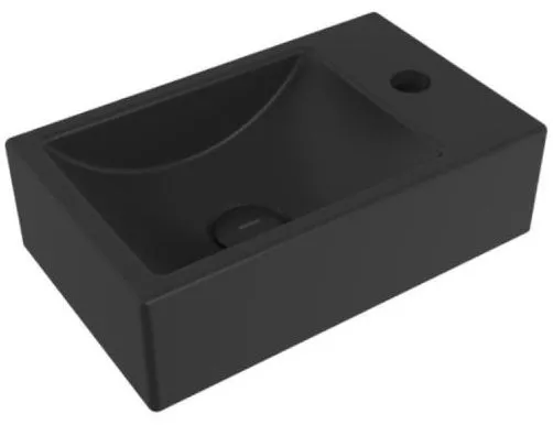 Lavabo nadgradni desni crni Milano Bocchi 37x23cm