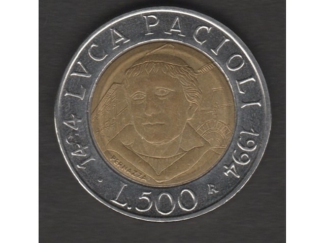 500 Lira (Luca Pacioli) - 1994 - Italy, Italija