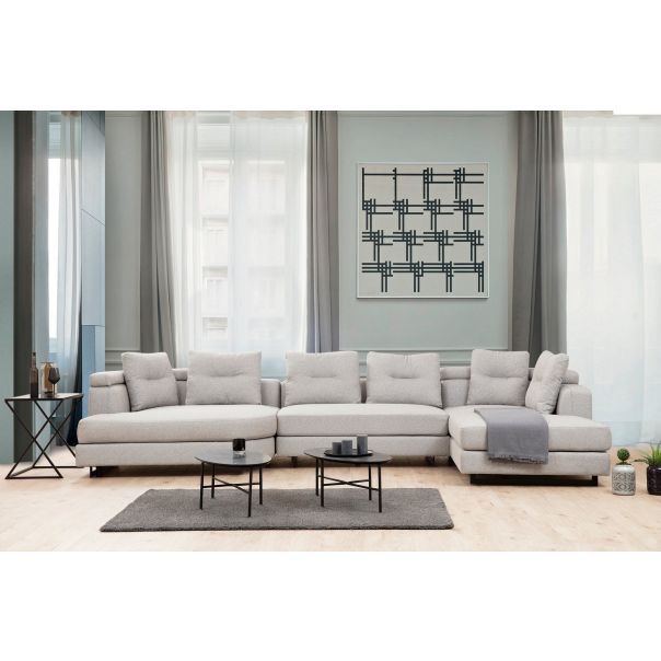 ATELIER DEL SOFA Ugaona garnitura Padova 2, desna, svetlosiva