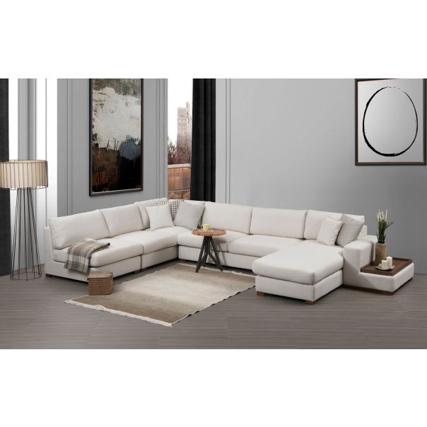 ATELIER DEL SOFA Ugaona garnitura sa stočićem Loop 9, bež
