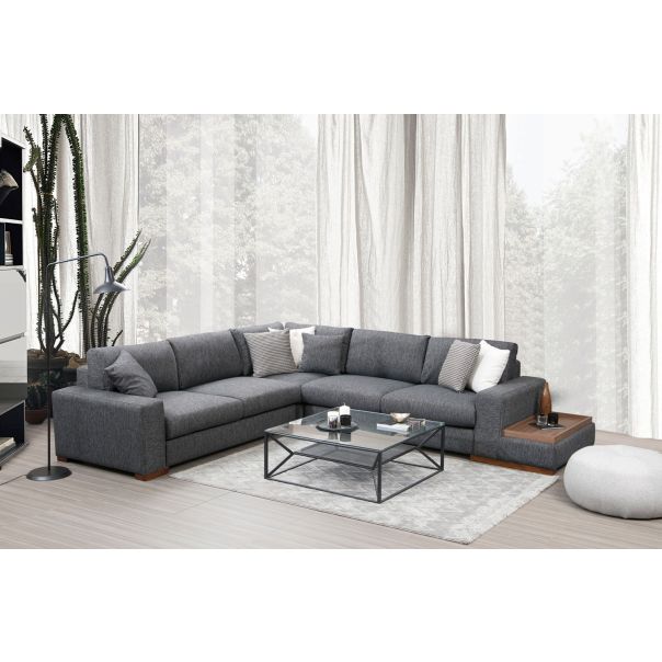ATELIER DEL SOFA Ugaona garnitura sa stočićem Loop 5, antracit