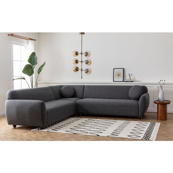 ATELIER DEL SOFA Ugaona garnitura Eddy 2 3L-C-3R, tamnosiva
