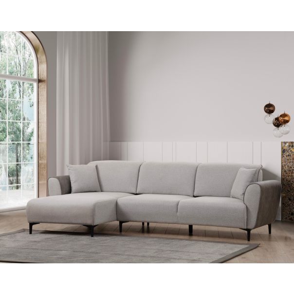 ATELIER DEL SOFA Ugaona garnitura Aren, leva, siva