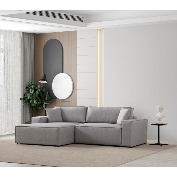 ATELIER DEL SOFA Ugaona garnitura Pırlo, leva, svetlosiva