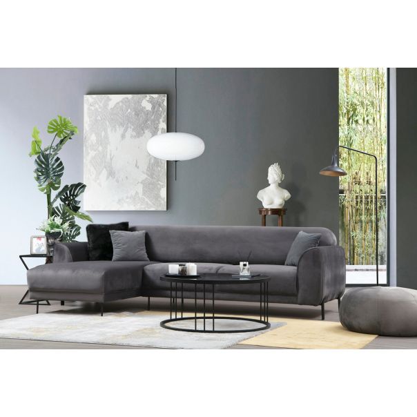 ATELIER DEL SOFA Ugaona garnitura Image Chl-3R, leva, antracit