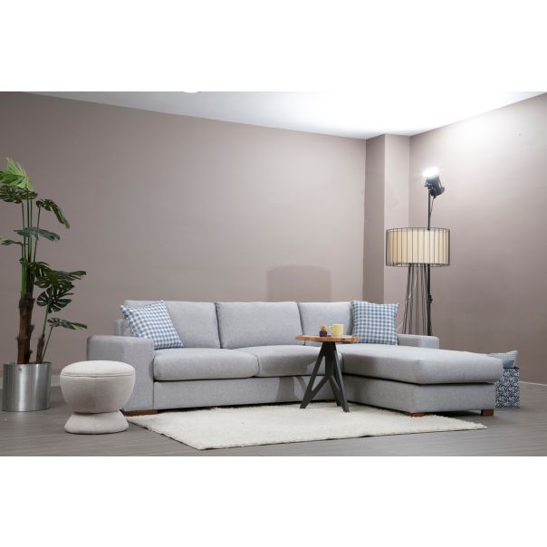 ATELIER DEL SOFA Ugaona garnitura Loop 12, desna, svetlo siva