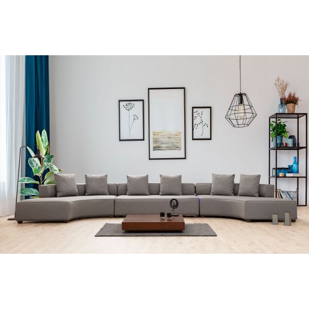 ATELIER DEL SOFA Modularna ugaona garnitura Gondol 3, siva