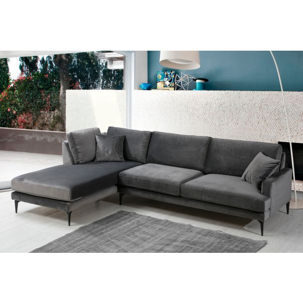 ATELIER DEL SOFA Ugaona garnitura Papira Chl+3R, leva, antracit