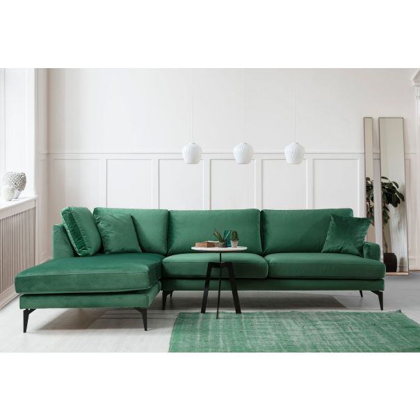 ATELIER DEL SOFA Ugaona garnitura Papira CHL+3R, leva, zelena