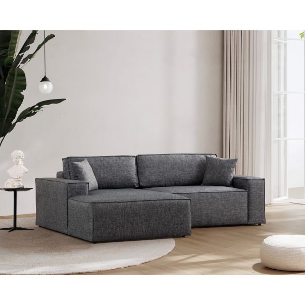 ATELIER DEL SOFA Ugaona garnitura Pırlo, leva, tamnosiva