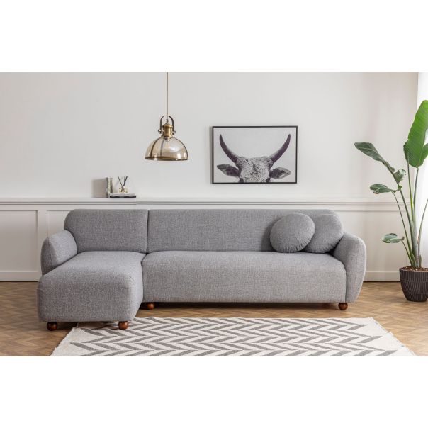 ATELIER DEL SOFA Ugaona garnitura Eddy, leva, svetlosiva