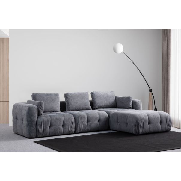 ATELIER DEL SOFA Modularna ugaona garnitura Amaris, siva