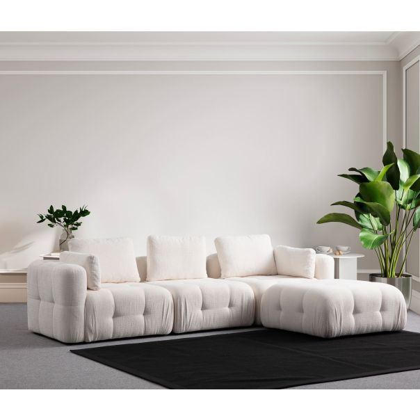 ATELIER DEL SOFA Modularna ugaona garnitura Amaris, bela