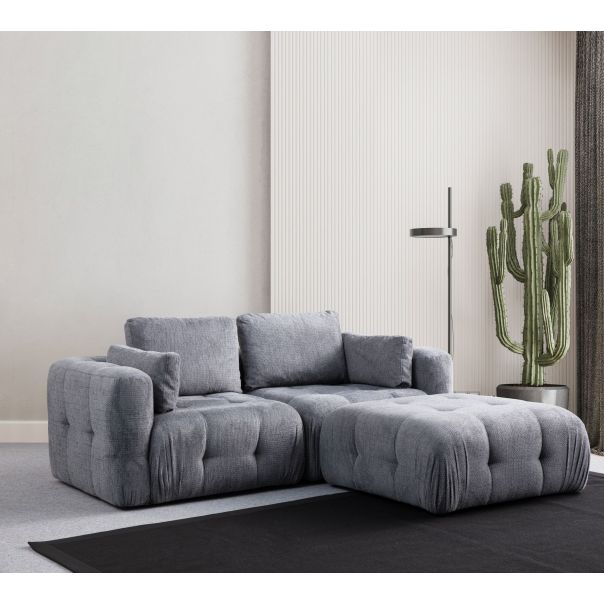 ATELIER DEL SOFA Modularna ugaona garnitura Amaris, siva