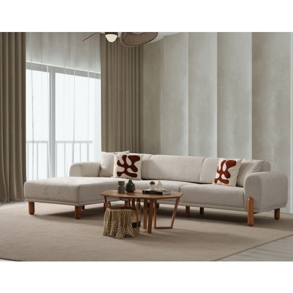 ATELIER DEL SOFA Ugaona garnitura Lyke, leva, krem