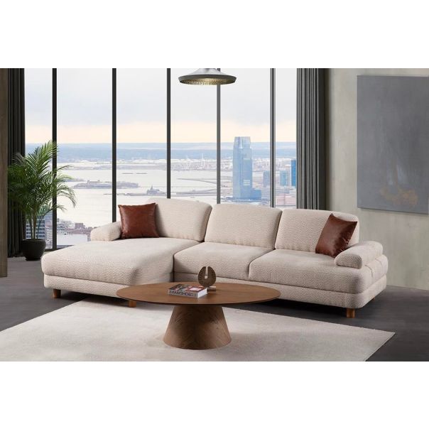 ATELIER DEL SOFA Ugaona garnitura Nice L, leva, krem