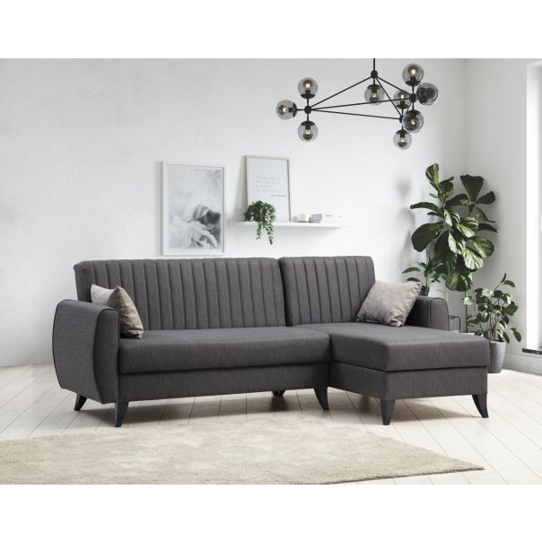 ATELIER DEL SOFA Ugaona garnitura Alkon, tamno siva