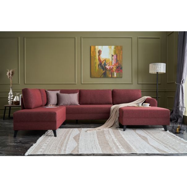ATELIER DEL SOFA Ugaona garnitura Belen, crvena