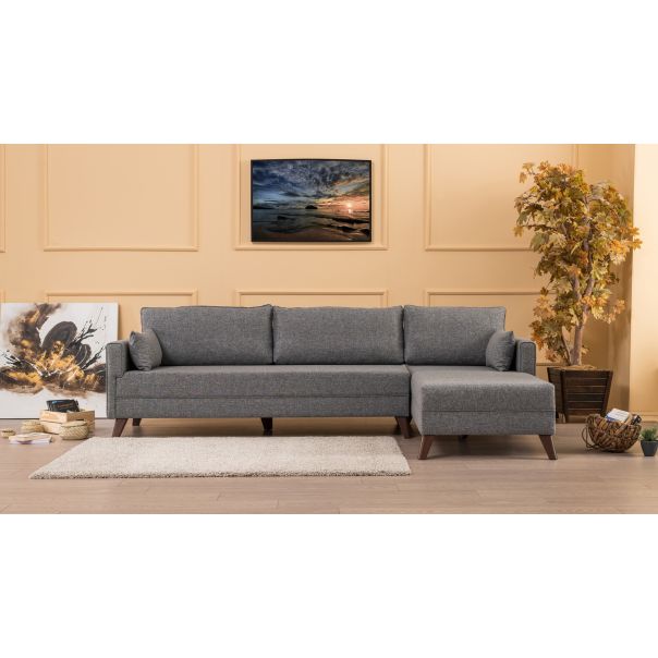 ATELIER DEL SOFA Ugaona garnitura Bella, desna, siva