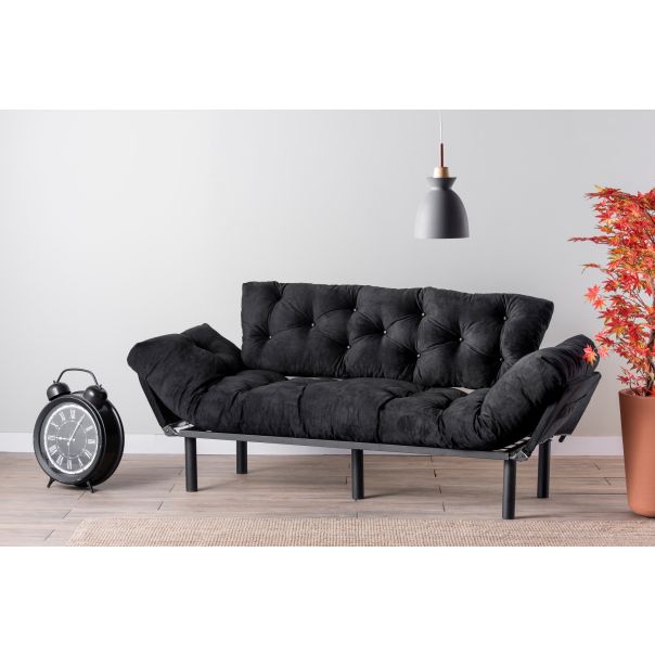 ATELIER DEL SOFA Trosed sofa Nitta, crna