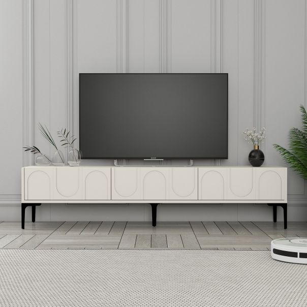 HANAH HOME TV komoda Lyon 42, svetlo krem/crna