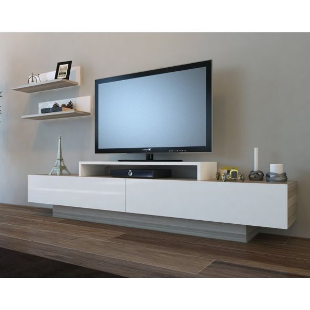HANAH HOME TV komoda Lusi, krem/bela