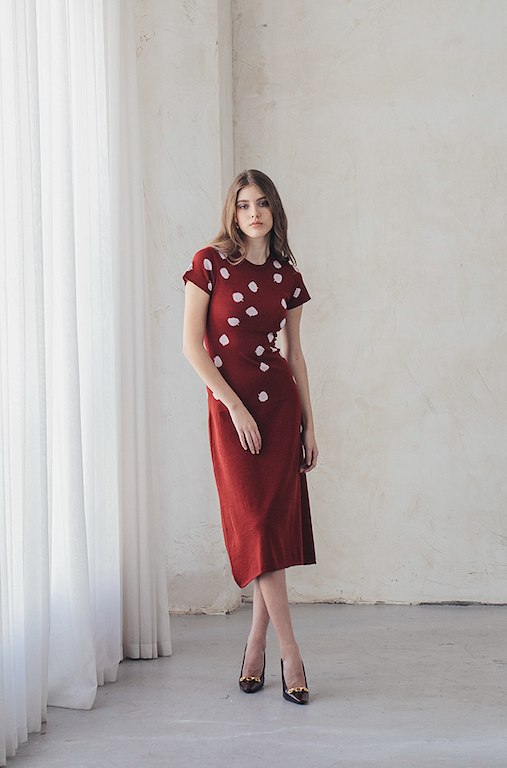 Burgundy Orchid Knit Dress