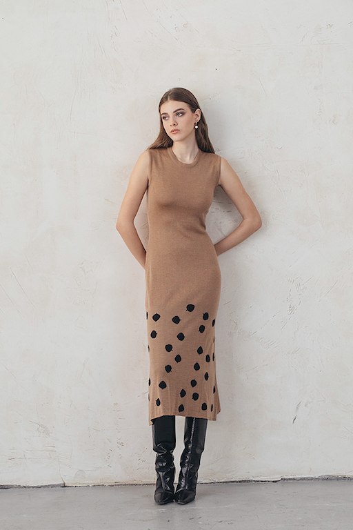 Camel Orchid Merino Dress