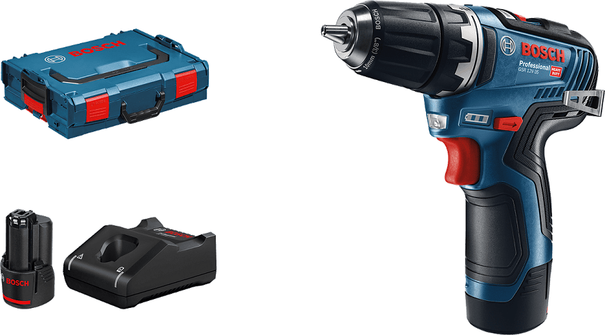 Bosch GSR 12V-35, 2x3.0 Ah baterija+punjač+L-Boxx kofer, akumulatorska bušilica