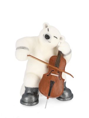 DEKORATIVNA FIGURA MEDVED I VIOLONČELO H51CM