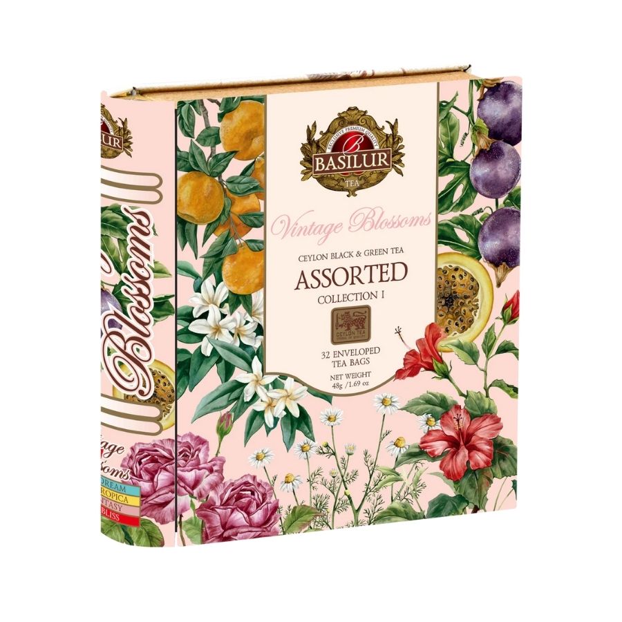 Basilur Tea Book Collection Vintage Blossoms Assorted- 4 ukusa 32×1