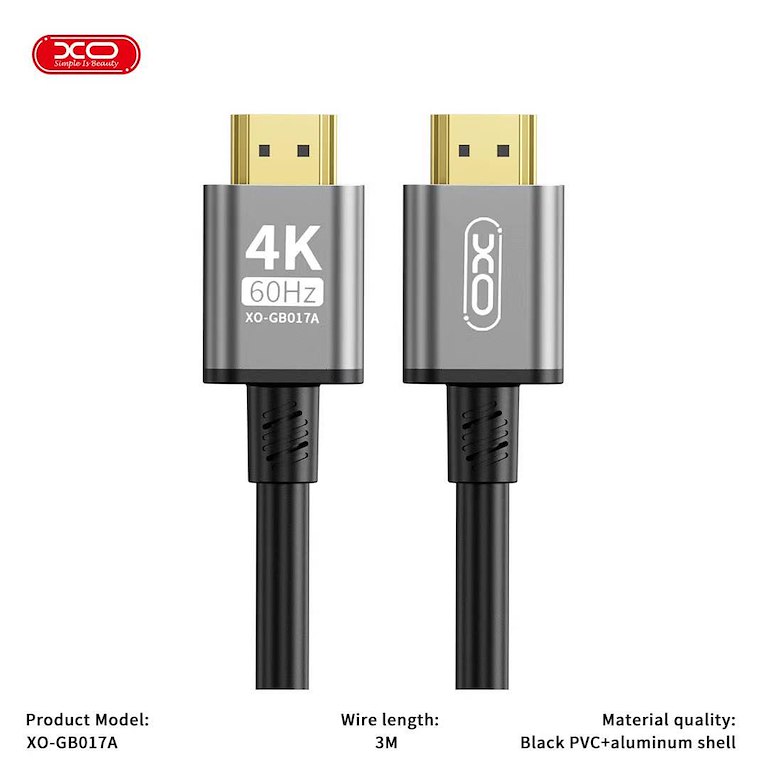 XO HDMI kabl V2.0 4K/60Hz GB017A 3m