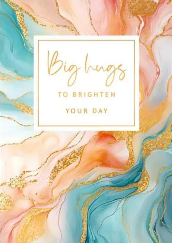 Čestitka „Big hugs to brigthen your day – Veliki zagrljaji da osvetle tvoj dan“