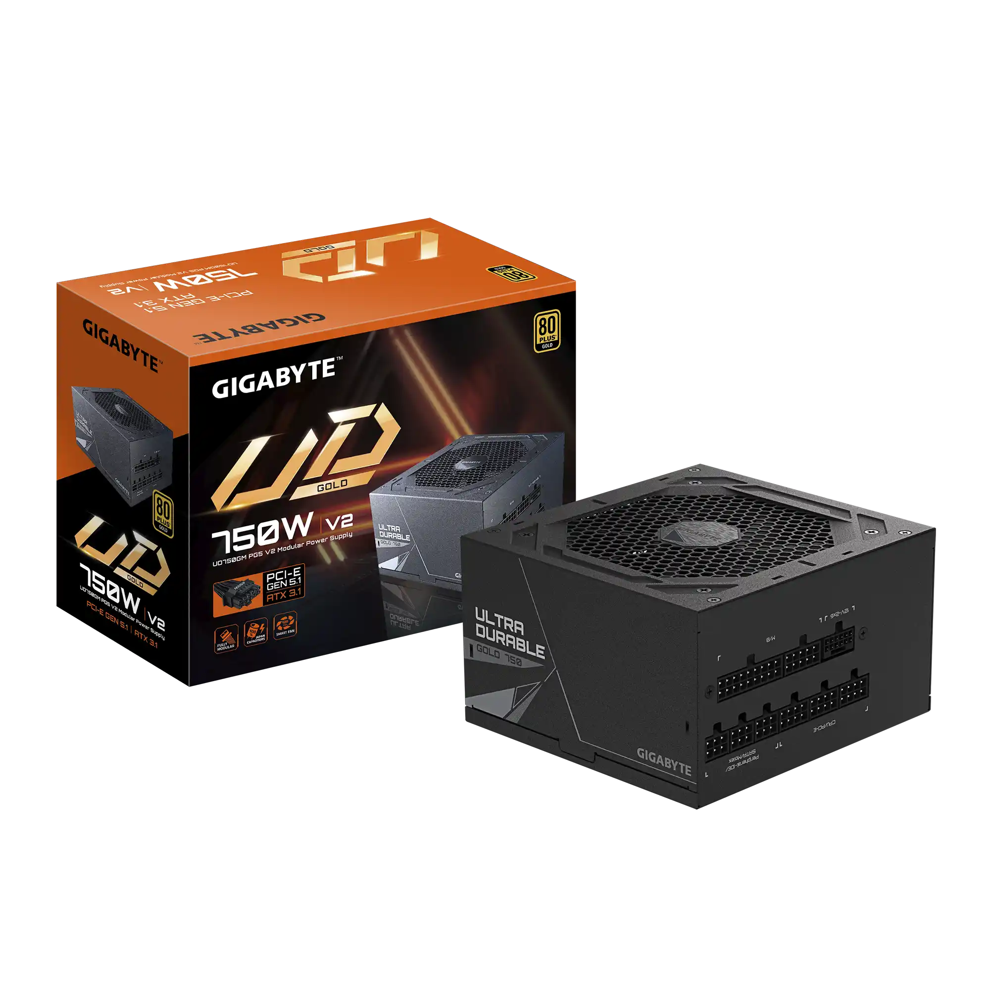 NAPAJANJE 750W GIGABYTE GP-UD750GM PG5 V2 GOLD- MODULARNO