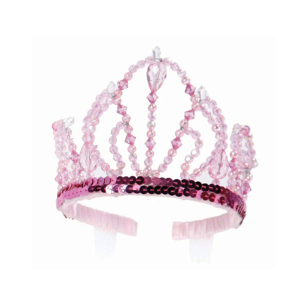 Princezina tiara - roze sa perlicama