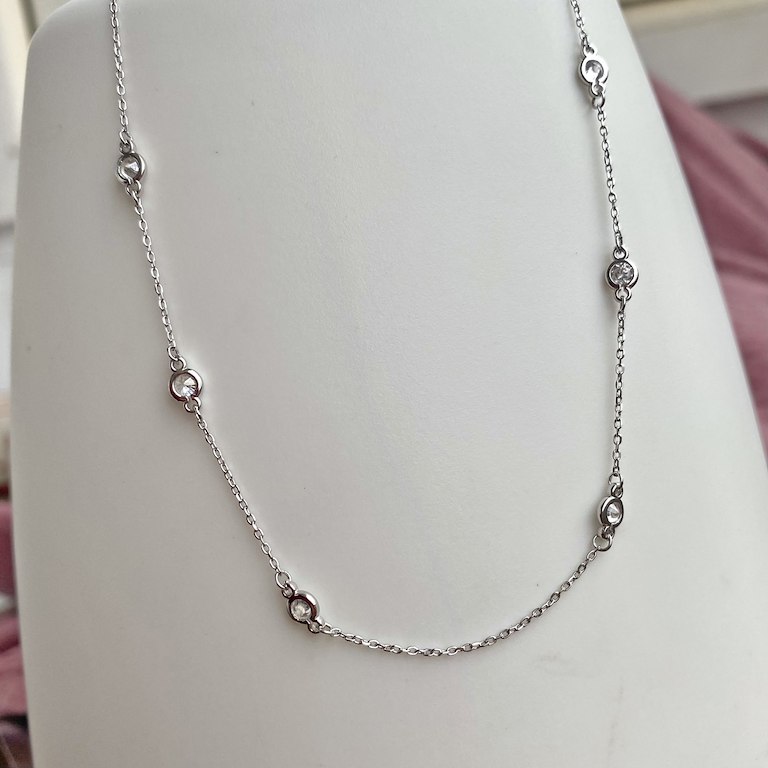 Srebrna ogrlica sa cirkonima „Shine“ L189