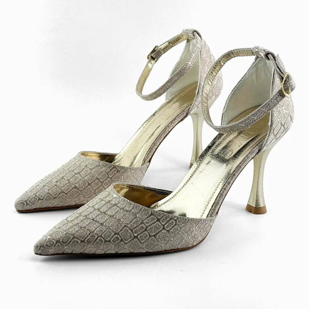 Mona shoes Ženske sandale na štiklu, Zlatne