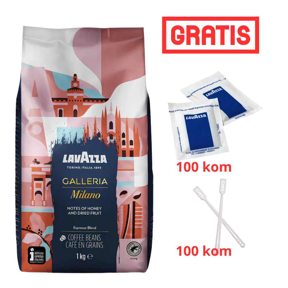 LAVAZZA GALLERIA MILANO 1 KG – GRATIS ŠEĆER+KAŠIČICE