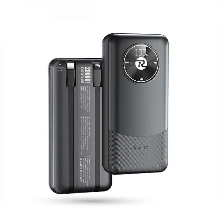 Univerzalna Back Up Baterija prenosiva baterija REMAX RPP-38 Fast Charging 20+22.5W 20000mAh crni