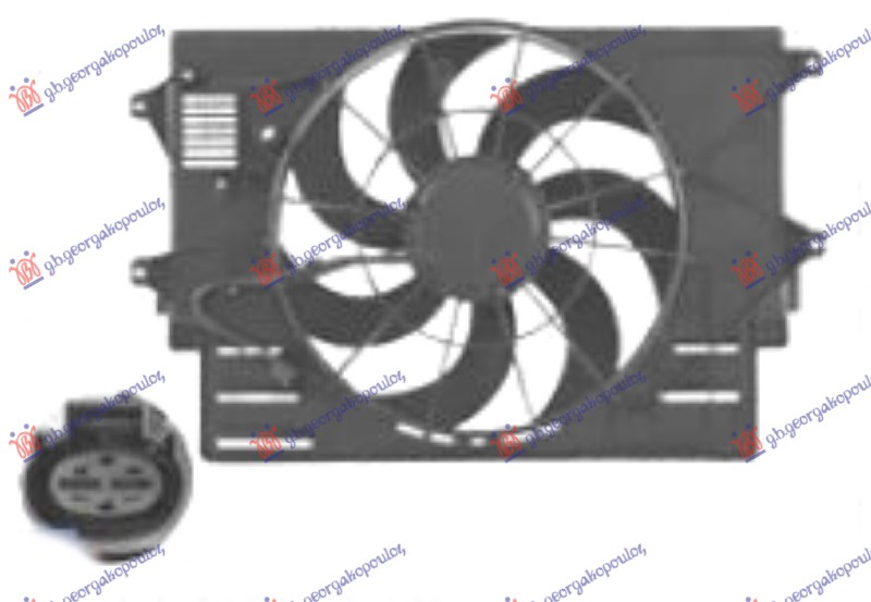 VENTILATOR KOMPLET 1.0/1.6 BENZIN (2 PIN) HYUNDAI KONA (2017-2020) (OEM: 25380-J9000, 25380J9000)