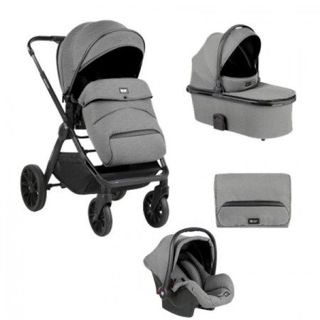 Kikka Boo Kolica Tiffany 3in1 premium set sa autosedištem I-Xtend I-size i tvrdom korpom Light Grey ( KKB20152 XTSET )