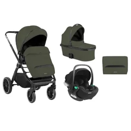Kikka Boo Kolica Tiffany 3in1 premium set sa autosedištem I-Xtend I-size i tvrdom korpom Army Green ( KKB20154 XTSET )