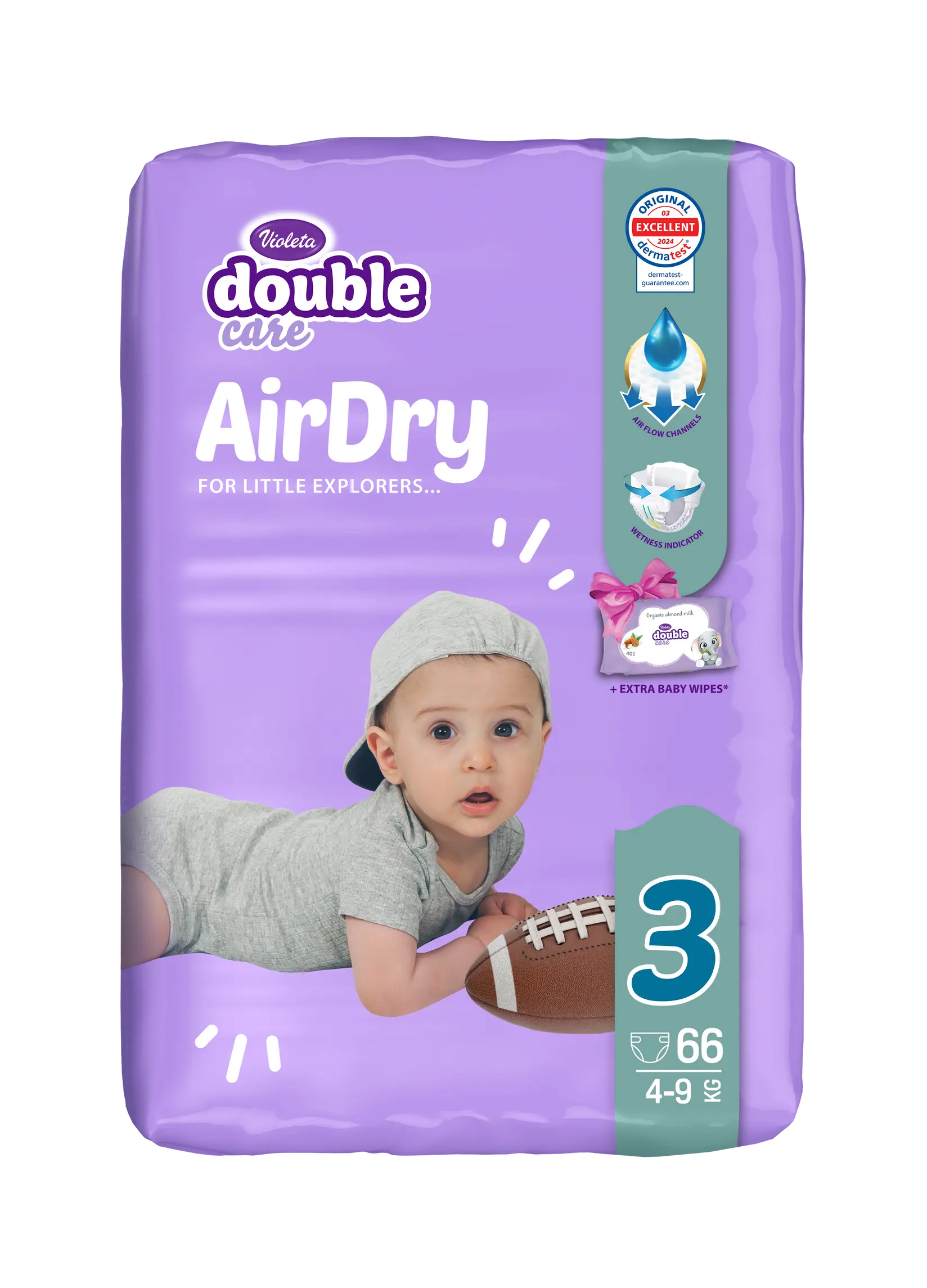 Violeta pelene DC Air Dry, 3, 4-9kg, 66 komada