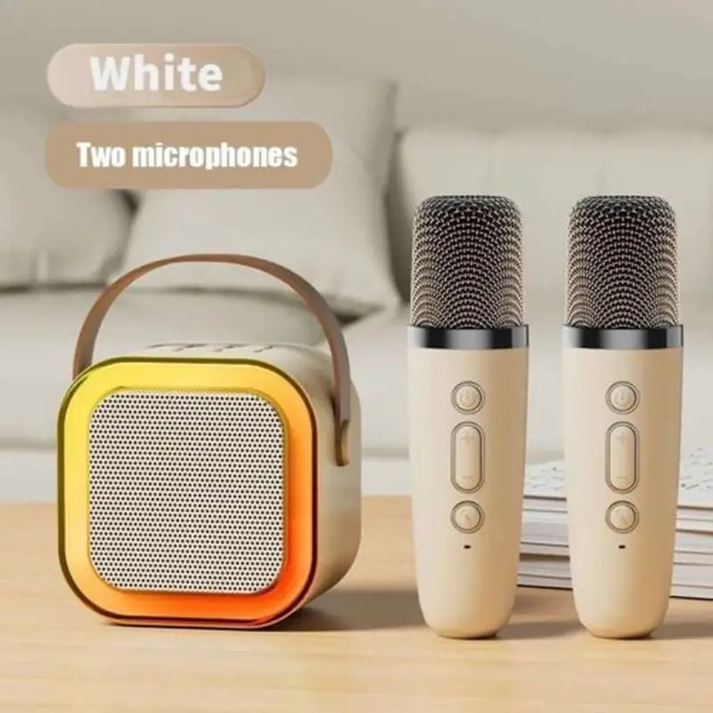 Mini karaoke Bluetooth zvučnik sa 2 mikrofona i RGB svetlom